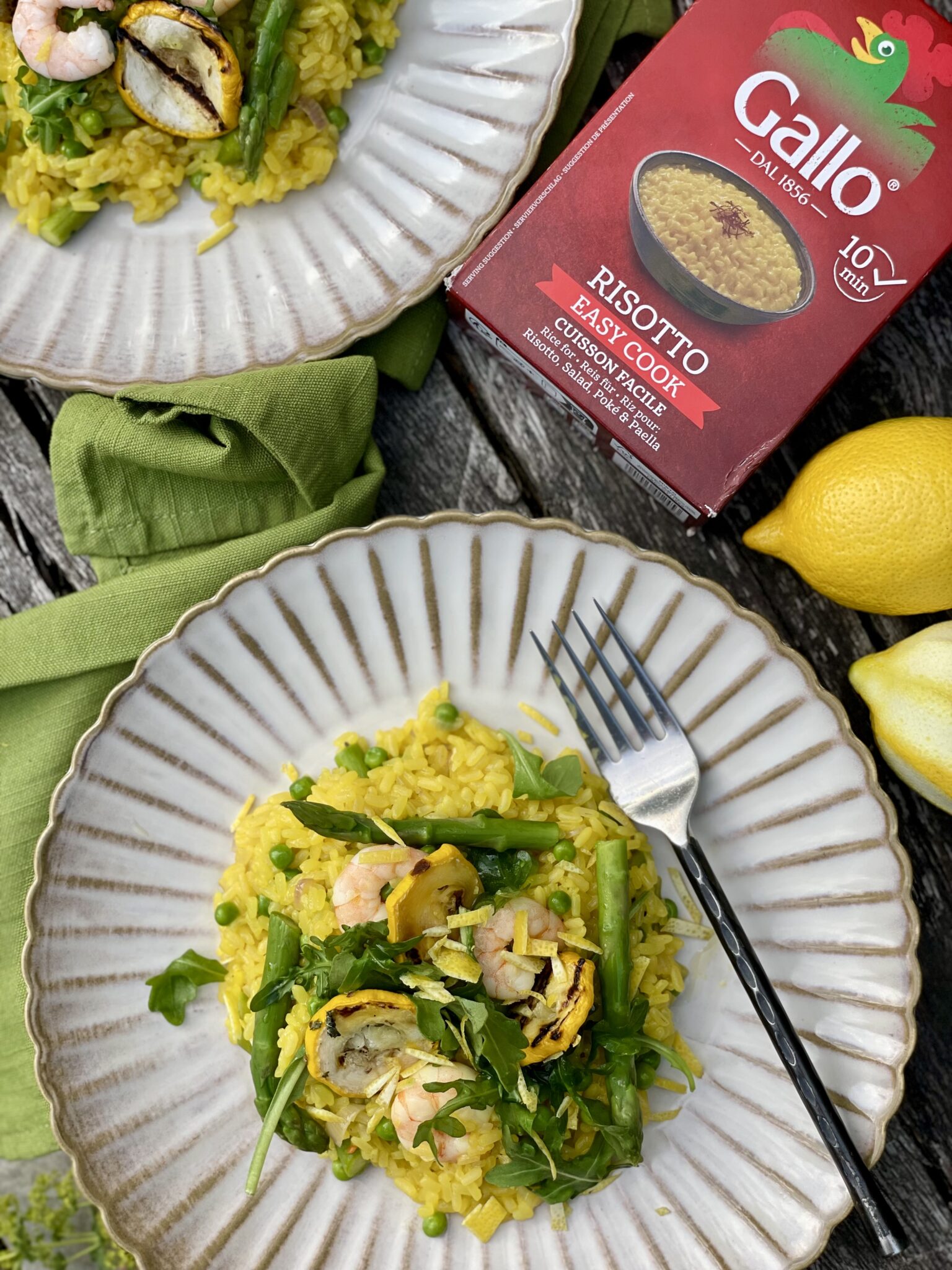 PRAWN, ASPARAGUS & PEAS SAFFRON RISOTTO – Riso Gallo UK